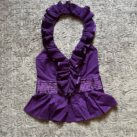 bebe | Tops | Bebe Triple Layer Ruffle Halter Top Xs | Poshmark